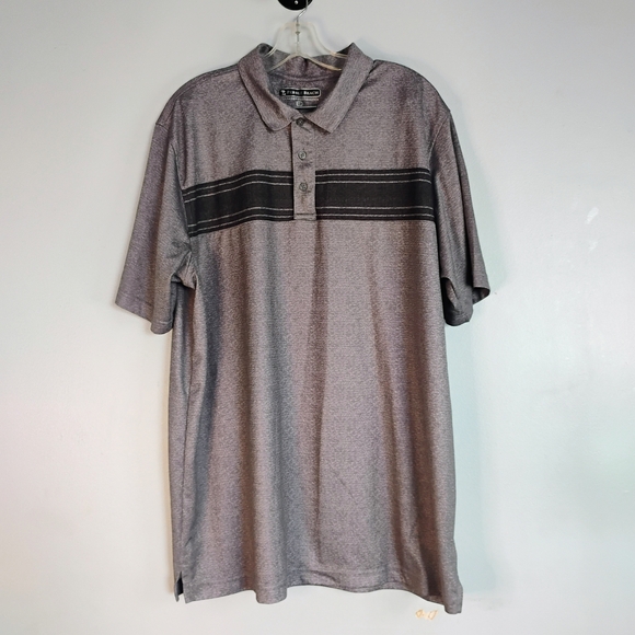 Pebble Beach | Shirts | Pebble Beach Gray Polo Black Stripes Dry Luxe ...